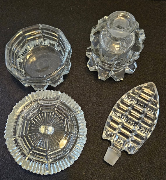 Vintage Perfume Bottle and Powder Box - Gem