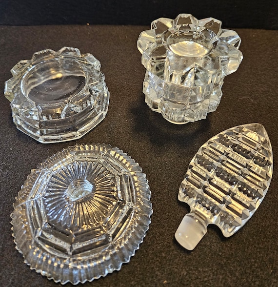 Vintage Perfume Bottle and Powder Box - Gem