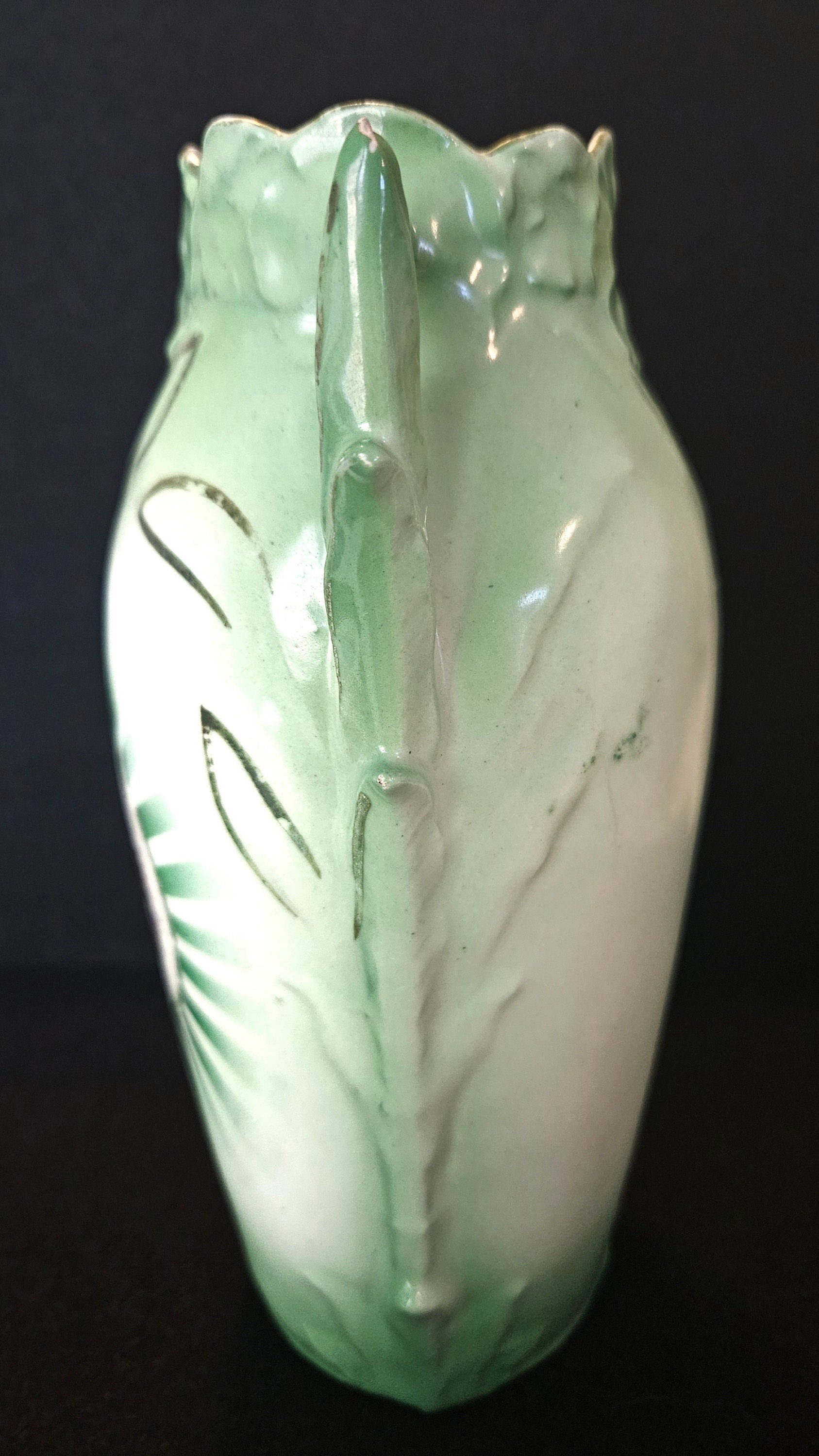 Green Czechoslovakia Vase With Parrot Design - Etsy