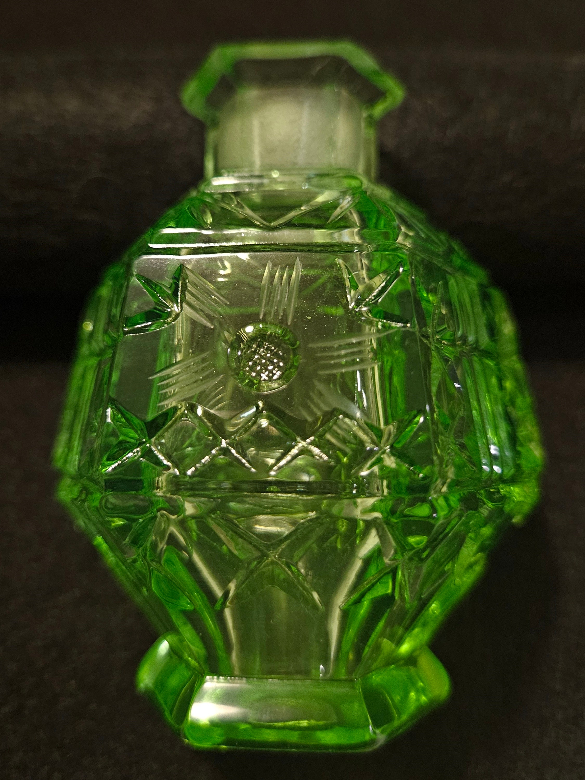 Green Polygon Shaped Perfume Bottle - Etsy