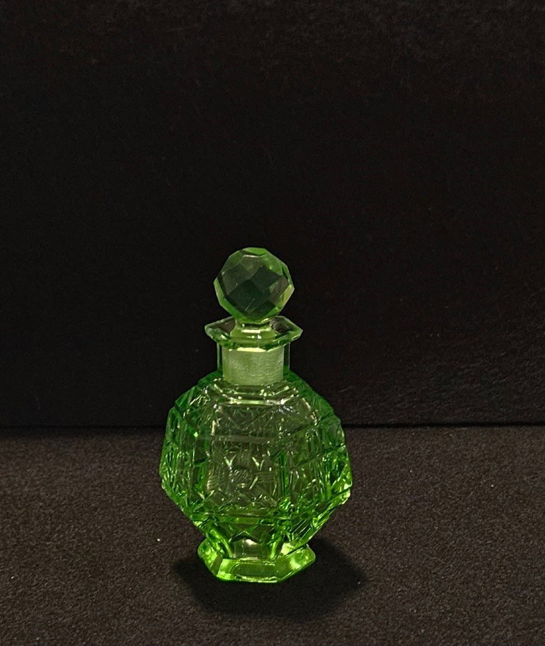 Green Polygon Shaped Perfume Bottle - Etsy