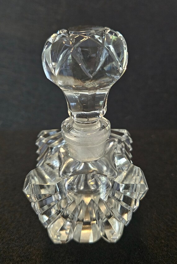 Cut Glass German Perfume Bottle - Gem