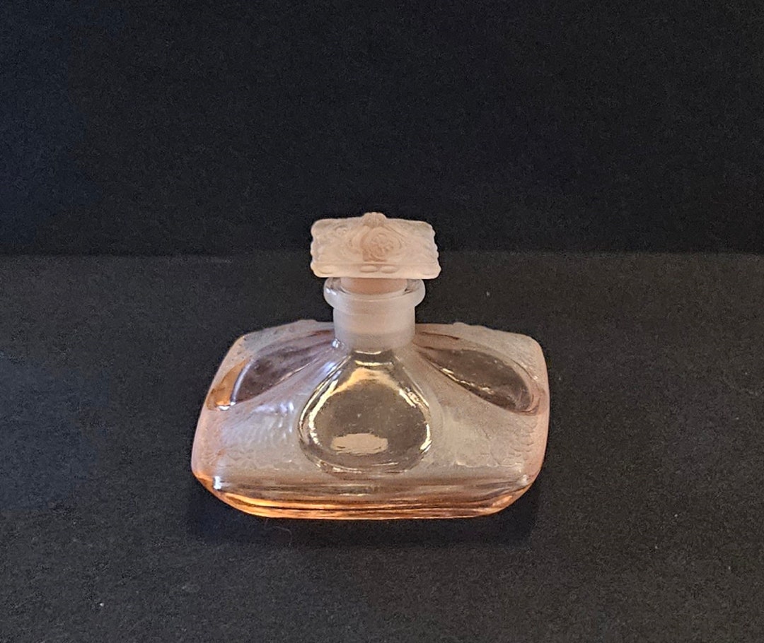 Pink Glass Square Perfume Bottle - Etsy