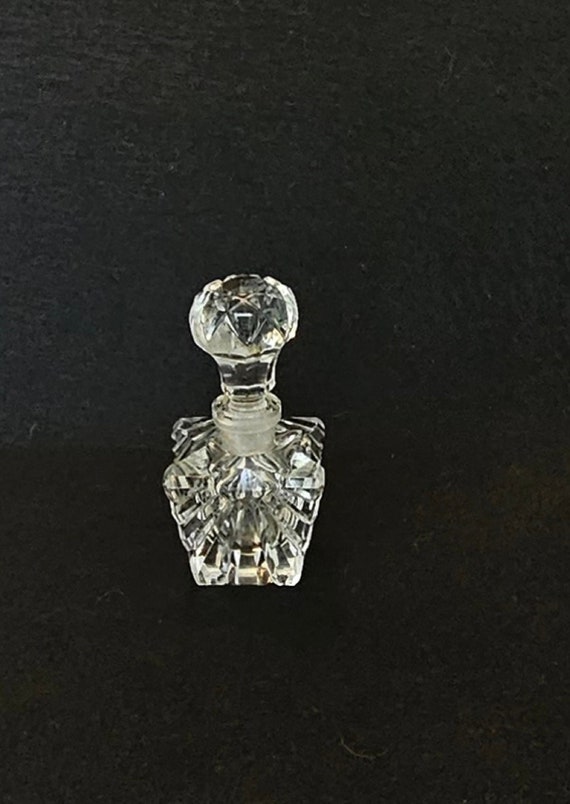 Cut Glass German Perfume Bottle - Gem