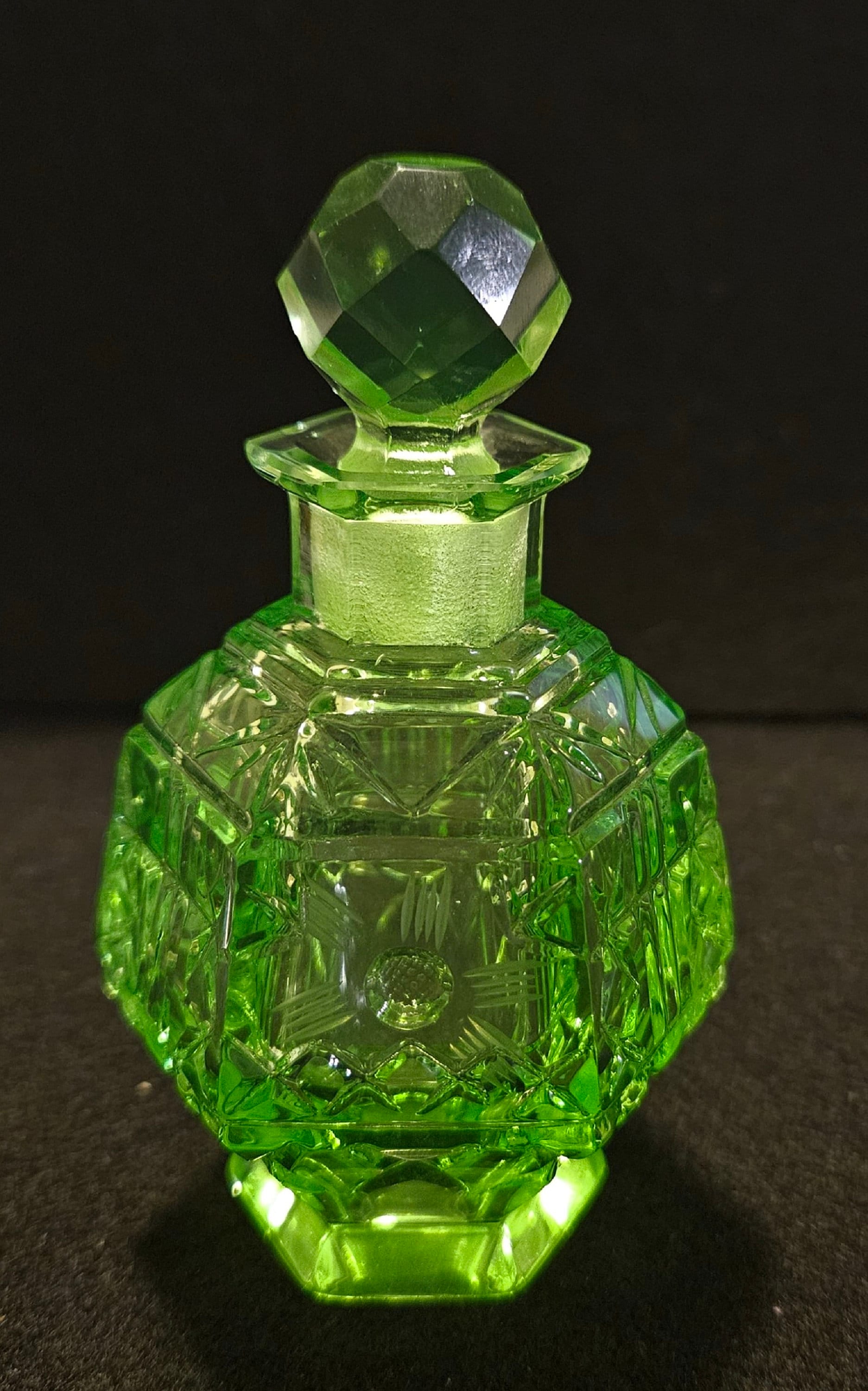 Green Polygon Shaped Perfume Bottle - Etsy