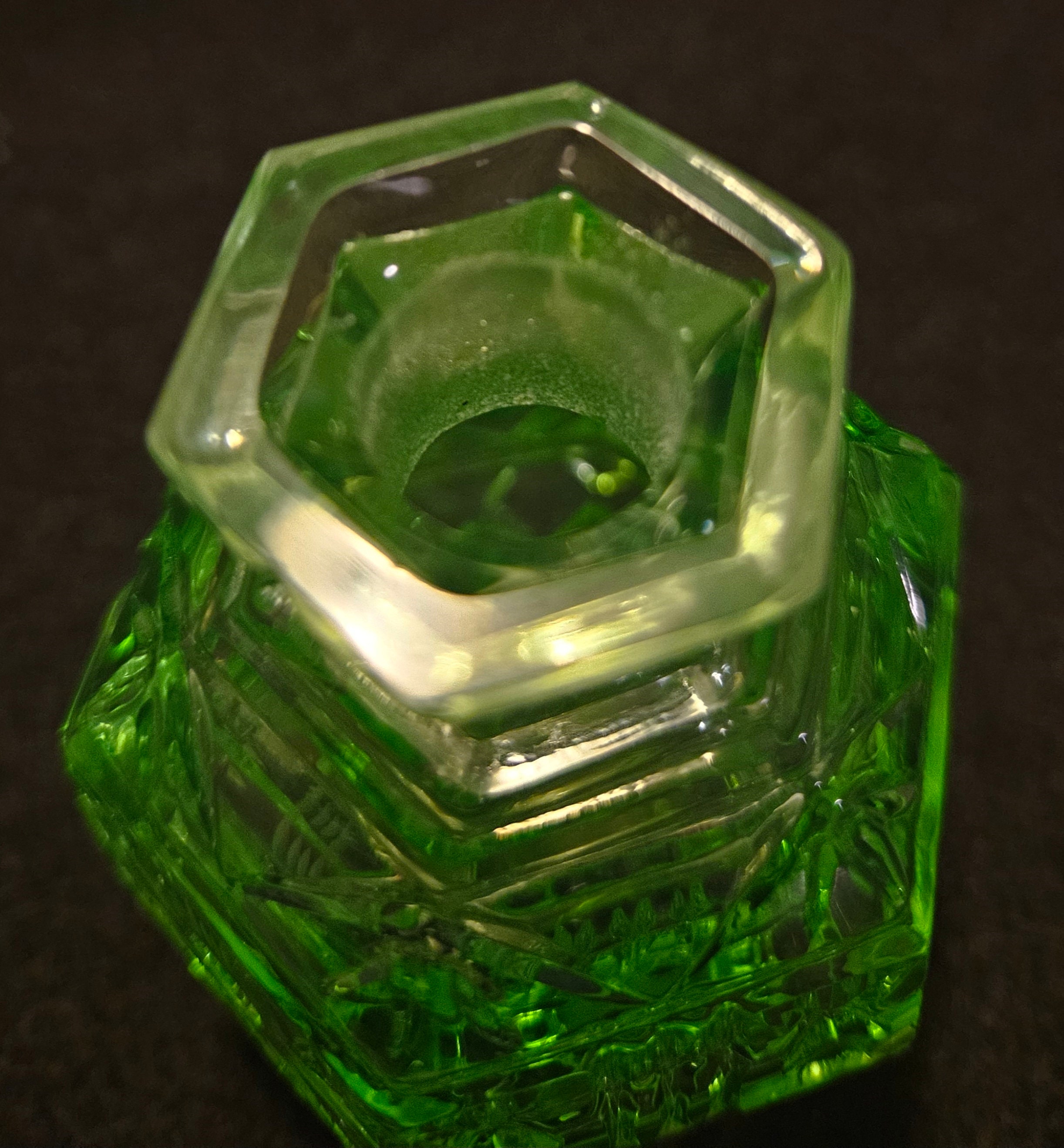 Green Polygon Shaped Perfume Bottle - Etsy
