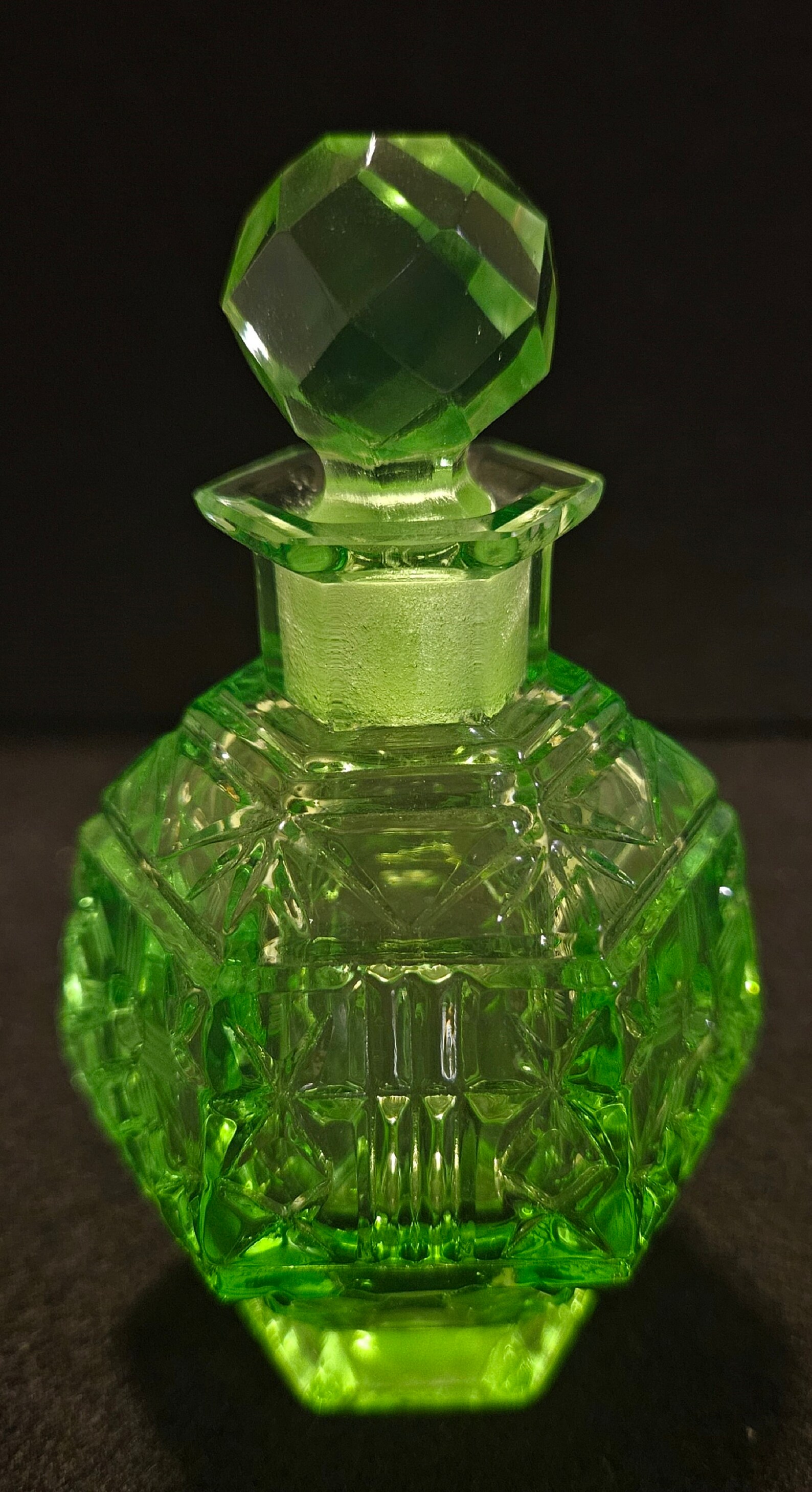 Green Polygon Shaped Perfume Bottle - Etsy