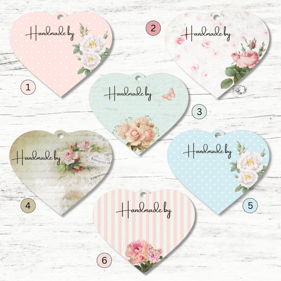 Customized Printable handmade By Heart Hang Tags - Etsy