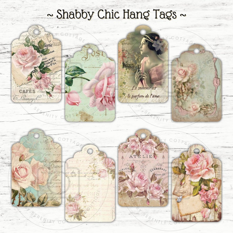 Shabby Chic Printable Scalloped Hang Tags - Etsy