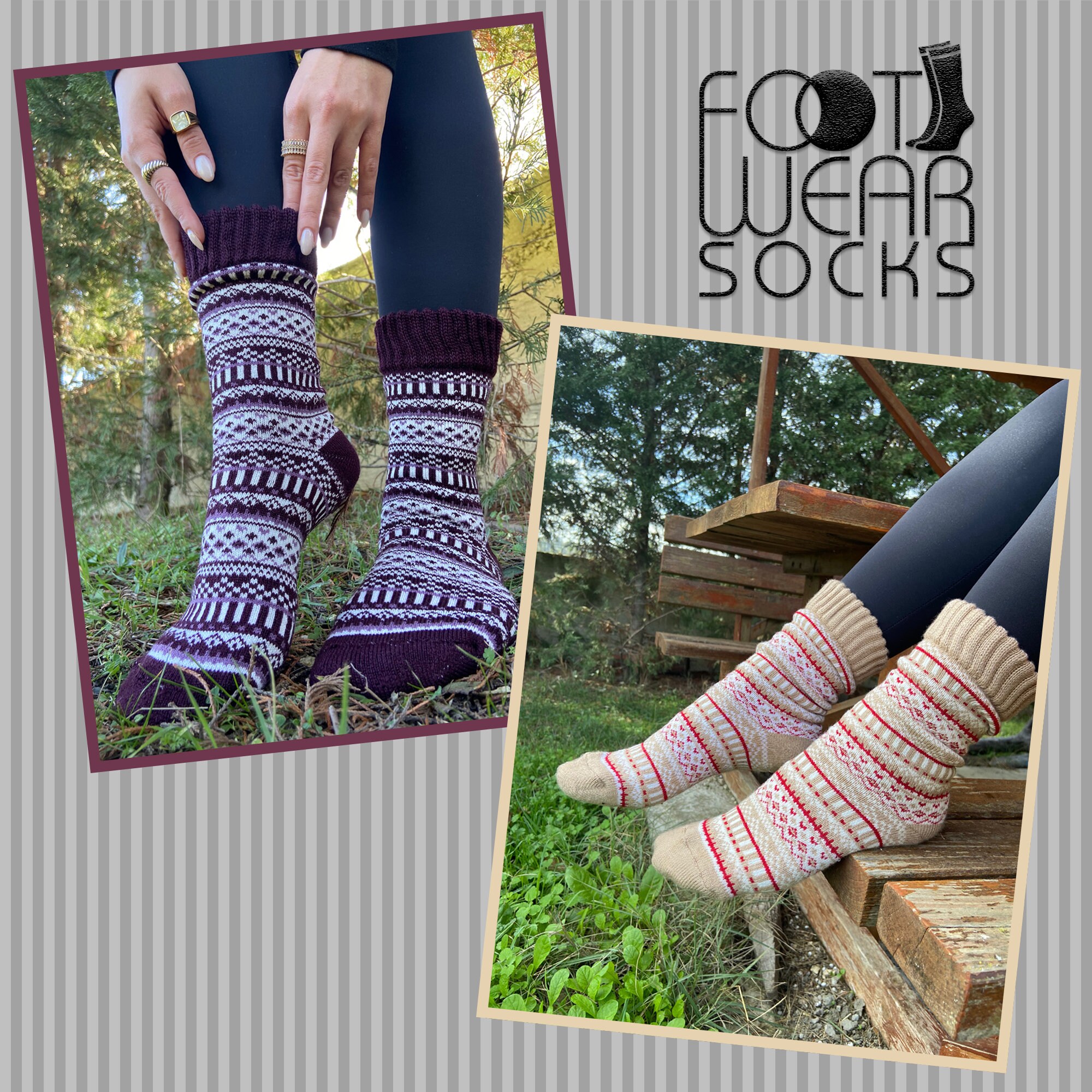 Orange Nordic Wool Socks, Norwegian Warm Socks for Women, Thermal Socks ...