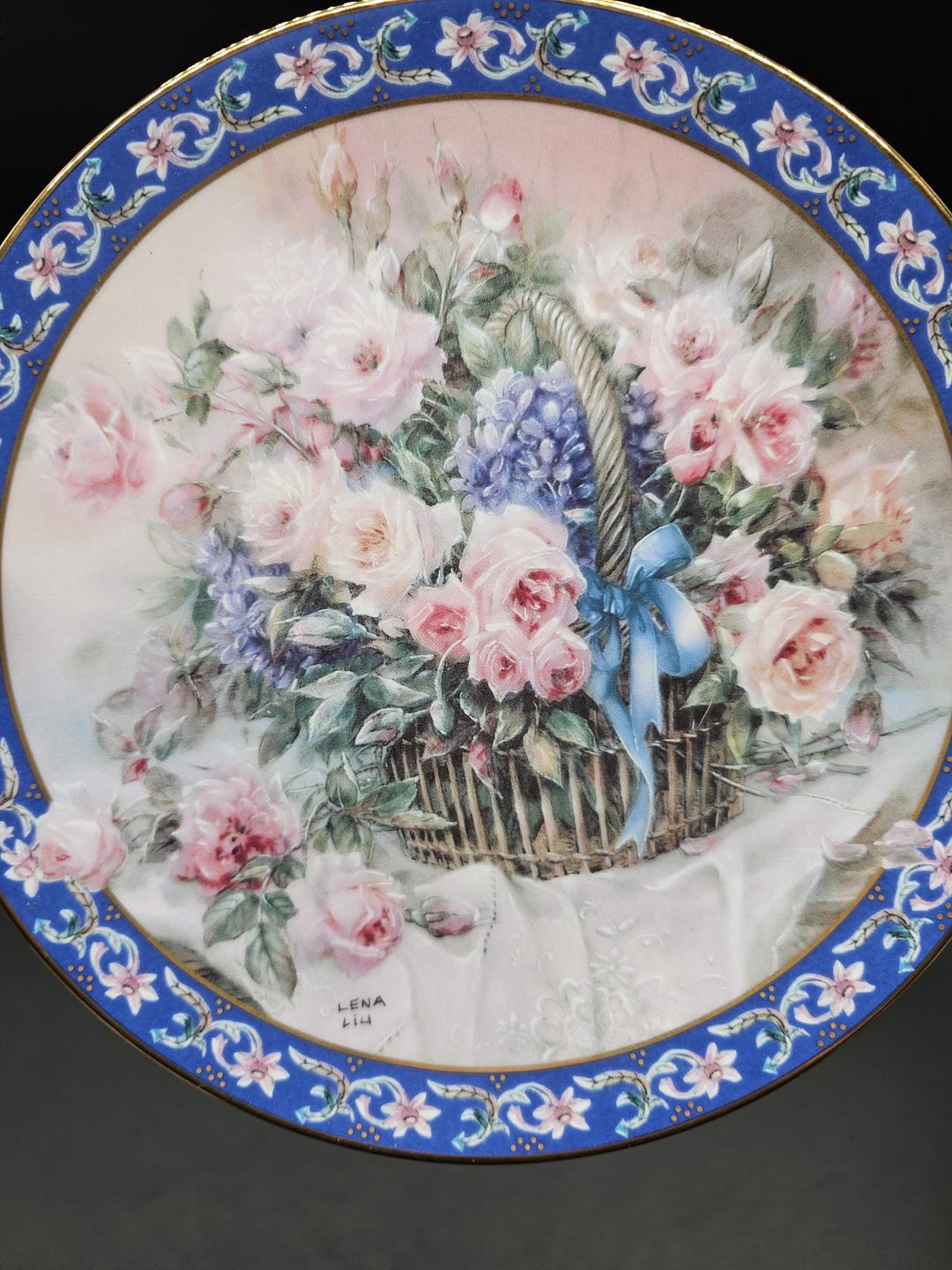 Vintage Lena Liu 'roses' Collector Plate - Etsy