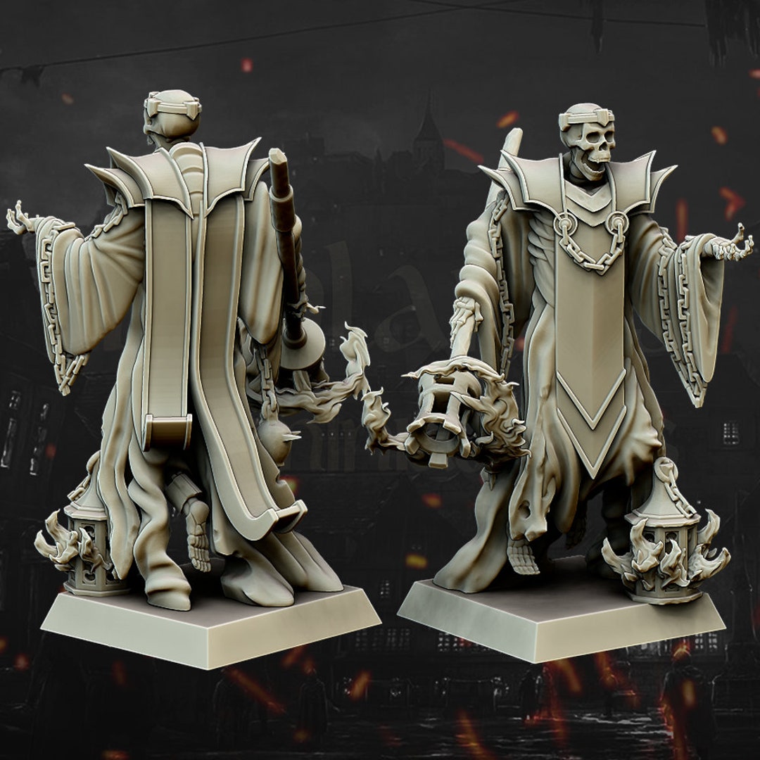 Skeleton Wizard Necromancer/lich Highlands Miniatures - Etsy