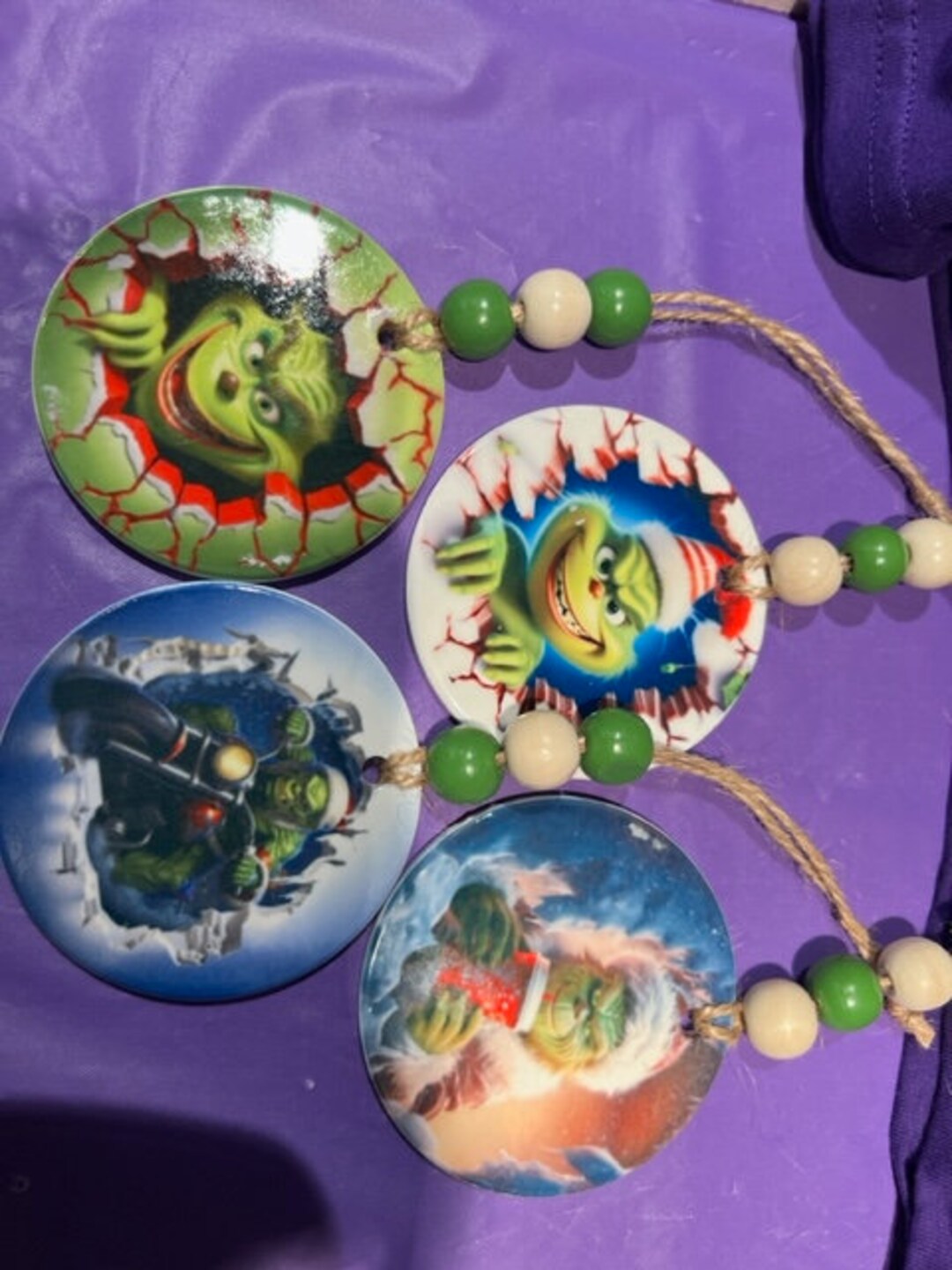 Grinch Ceramic Christmas Ornaments - Etsy
