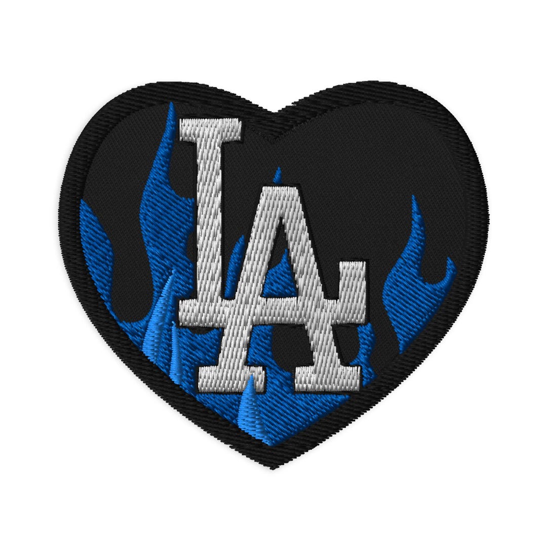 LA Blue Flame Embroidered Patches - Etsy