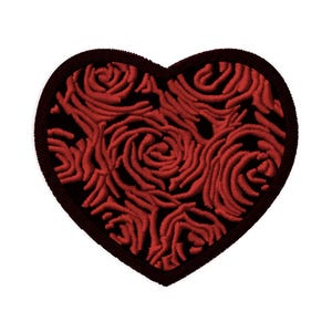 HEART ROSES Embroidered Patches - Etsy
