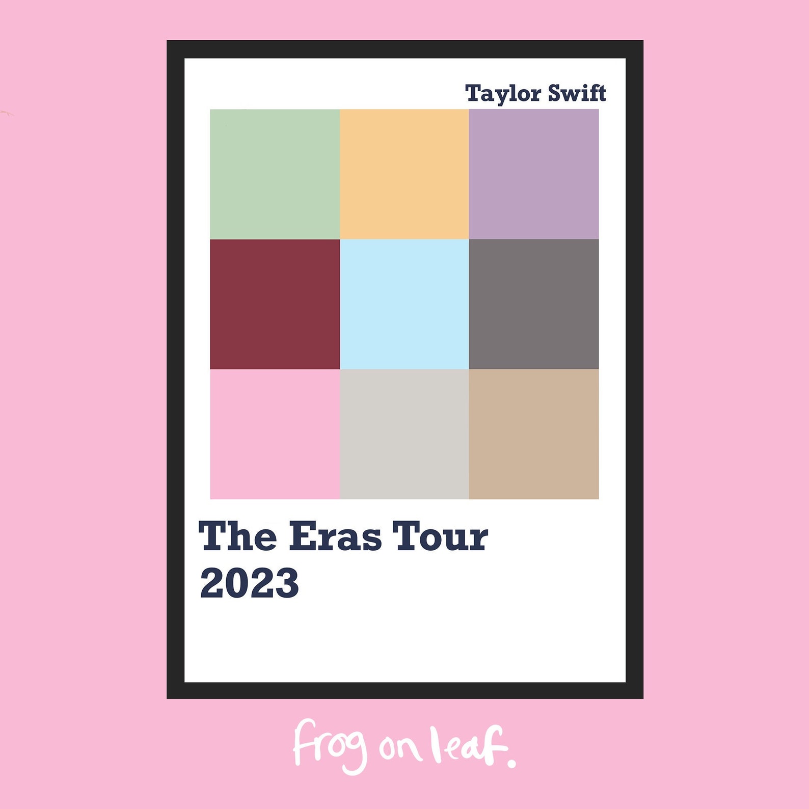 TS the Eras Tour 2023 Aesthetic Colour Pallete Poster Print Wall Art A5 ...