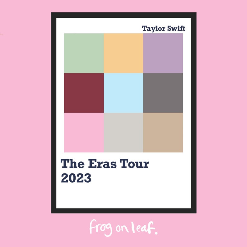 TS the Eras Tour 2023 Aesthetic Colour Pallete Poster Print Wall Art A5 ...