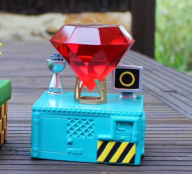 Chaos Emerald red With Scrap Brain Zone Base - Etsy