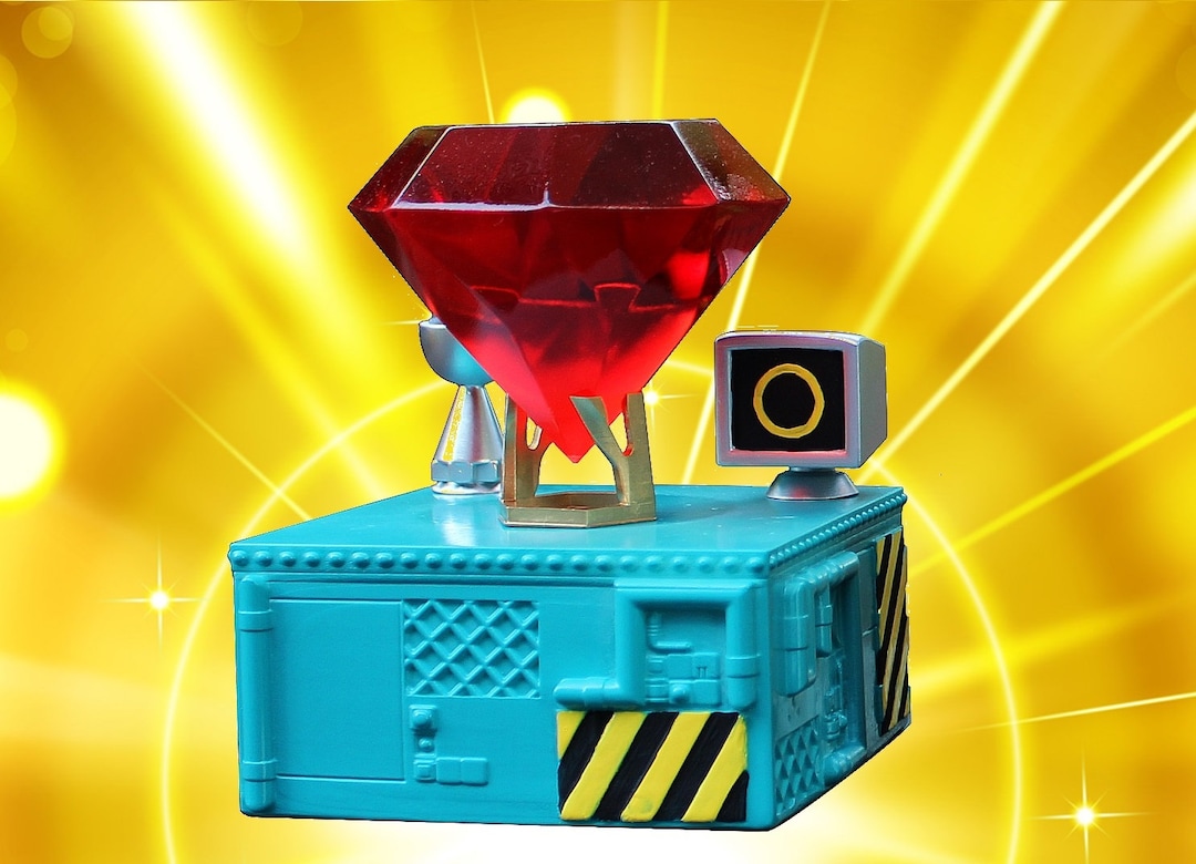 Chaos Emerald "red" With Scrap Brain Zone Base - Etsy