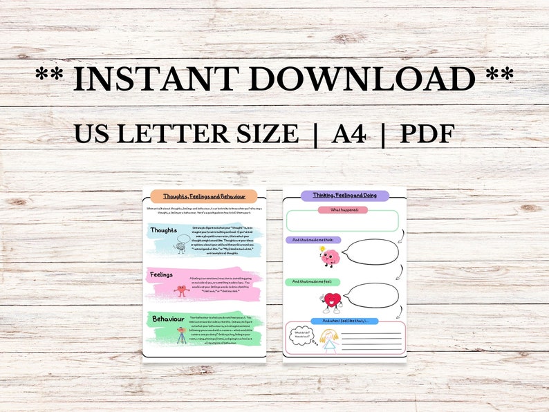 CBT Worksheet and Poster for Kids, Cognitive Behavioural Therapy ...