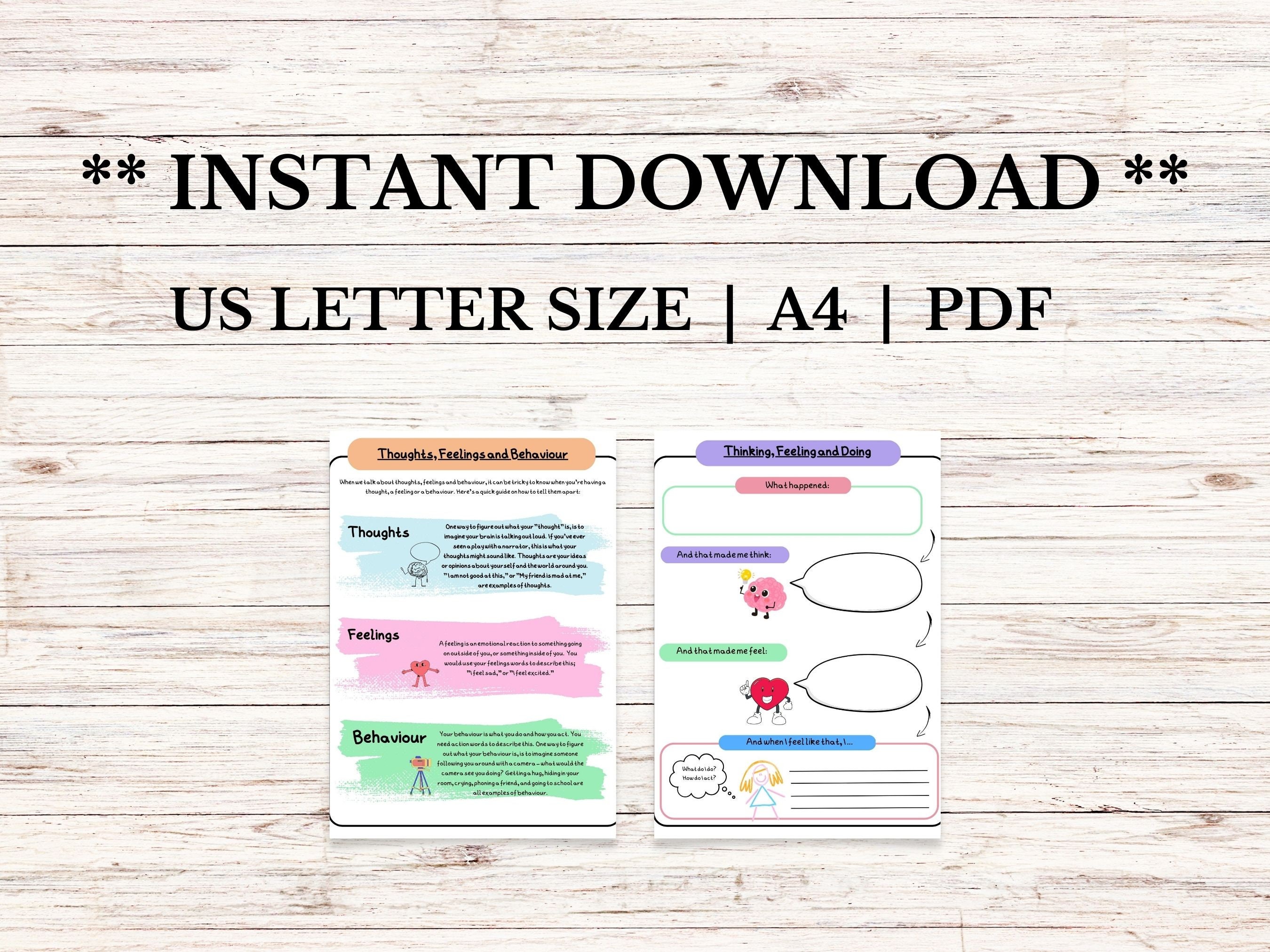 CBT Worksheet and Poster for Kids, Cognitive Behavioural Therapy ...