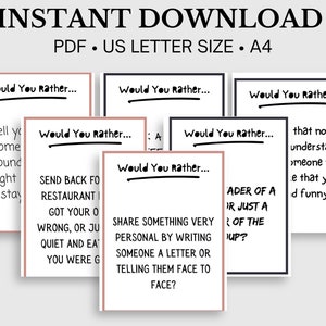 Social Skills Card Game Would You Rather - Etsy