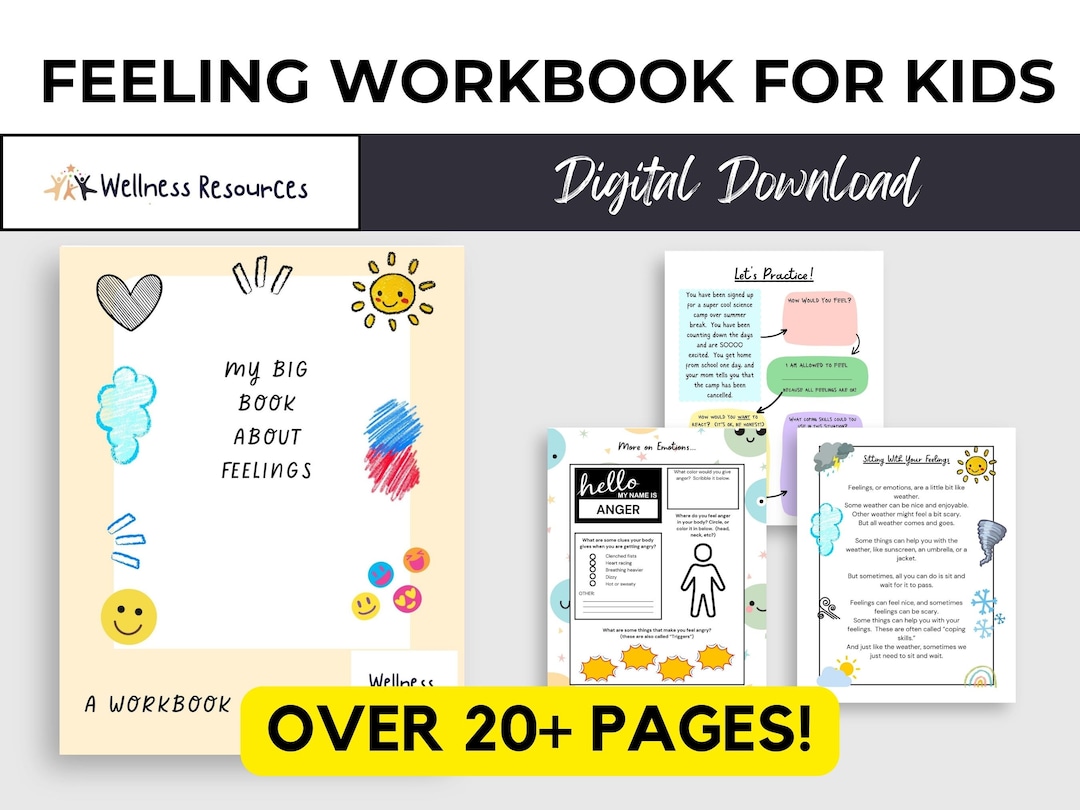 Feelings Workbook for Kids, Emotional Regulation and Coping Skills - Etsy