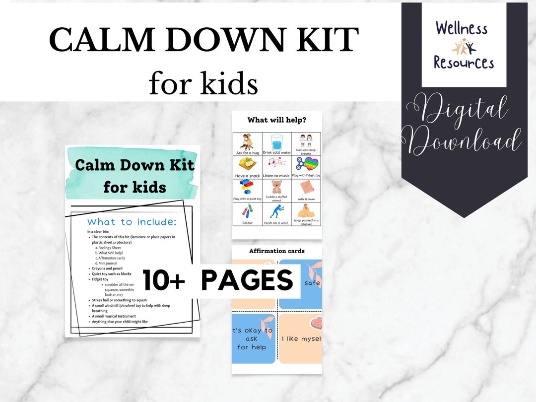 Calm Down Kit for Kids , Calming Corner Resource, Emotional Regulation ...