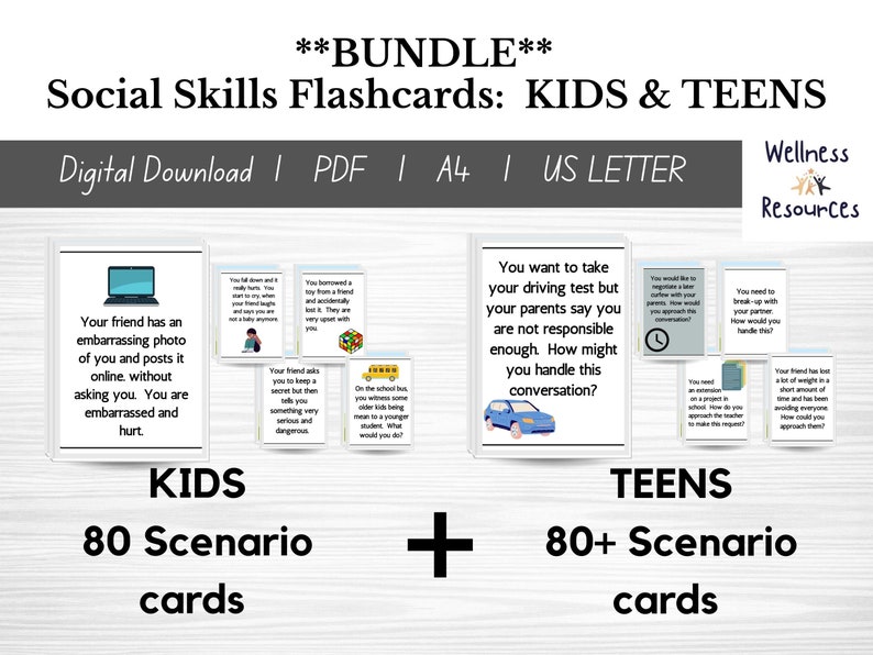 Social Skills Flashcards for Kids and Teens BUNDLE - Etsy Canada