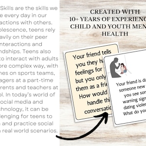 Social Skills Flashcards for Teens, Role Play Scenarios - Etsy