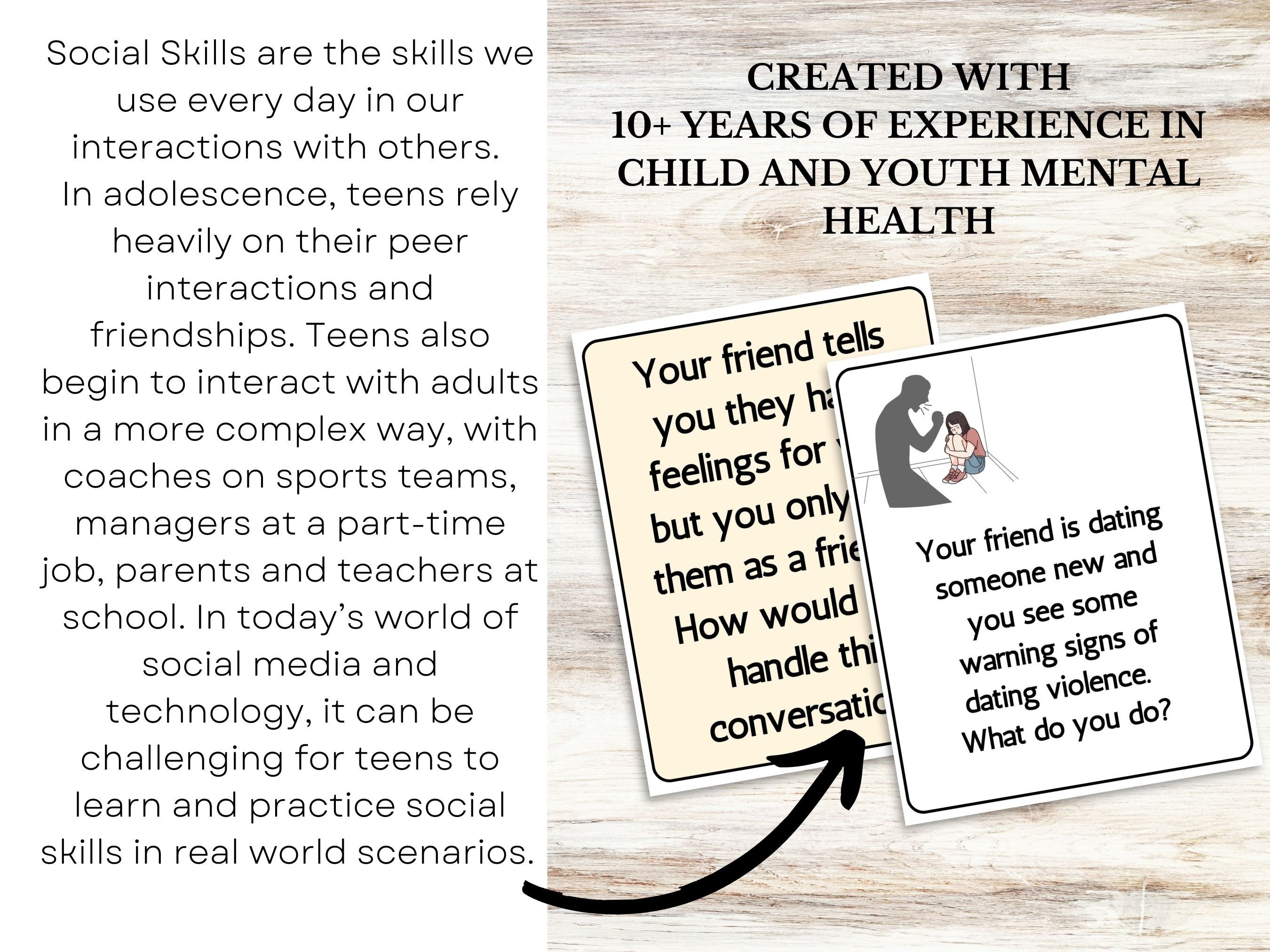 Social Skills Flashcards for Teens, Role Play Scenarios - Etsy Canada