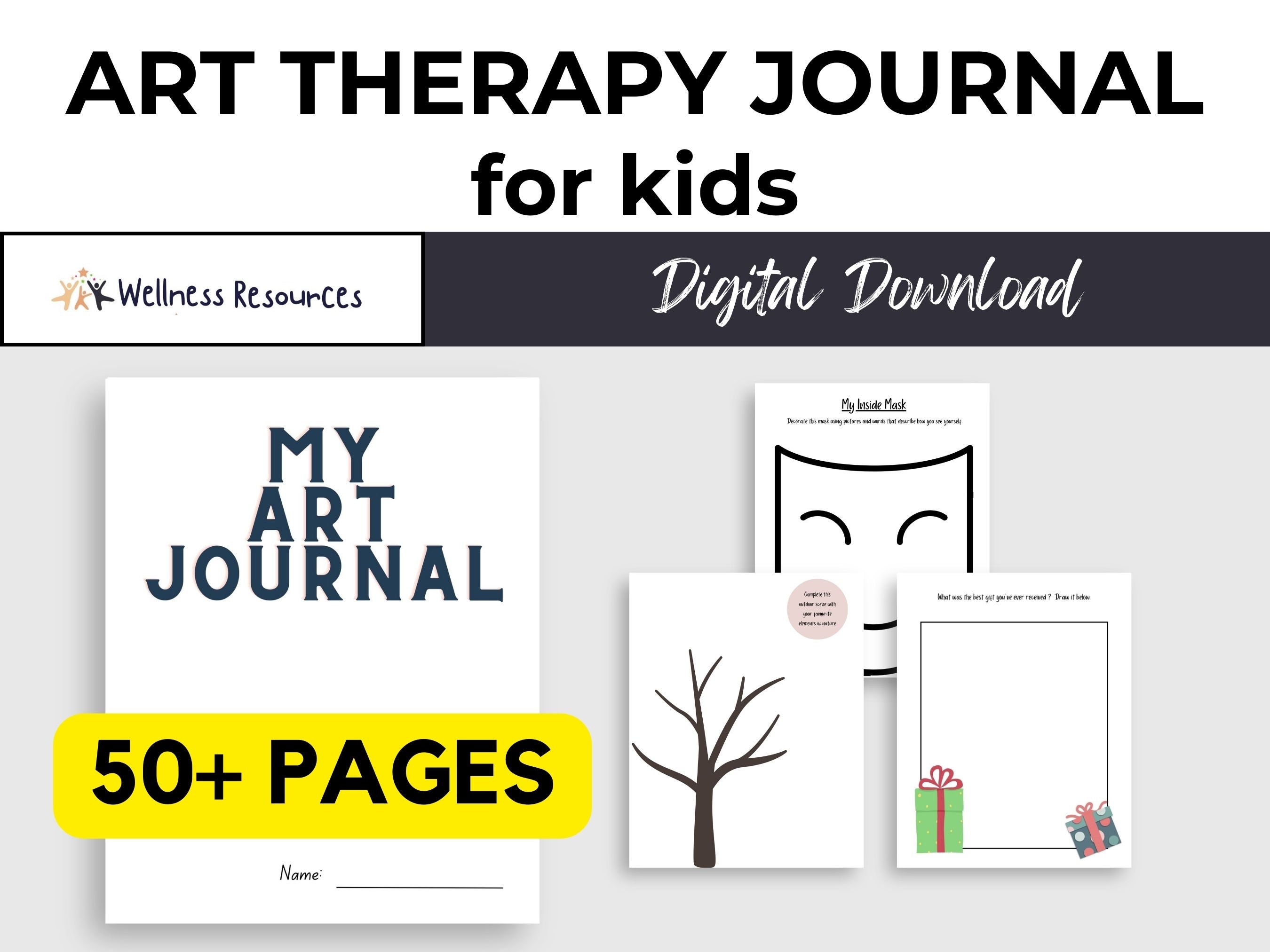Art Therapy Journal, Kids Art Worksheets, Counselling Icebreaker - Etsy