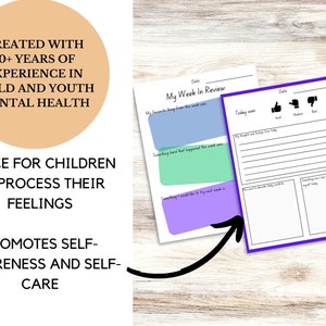 Feelings Journal for Kids, Daily Prompts for Reflection, Mental Health ...