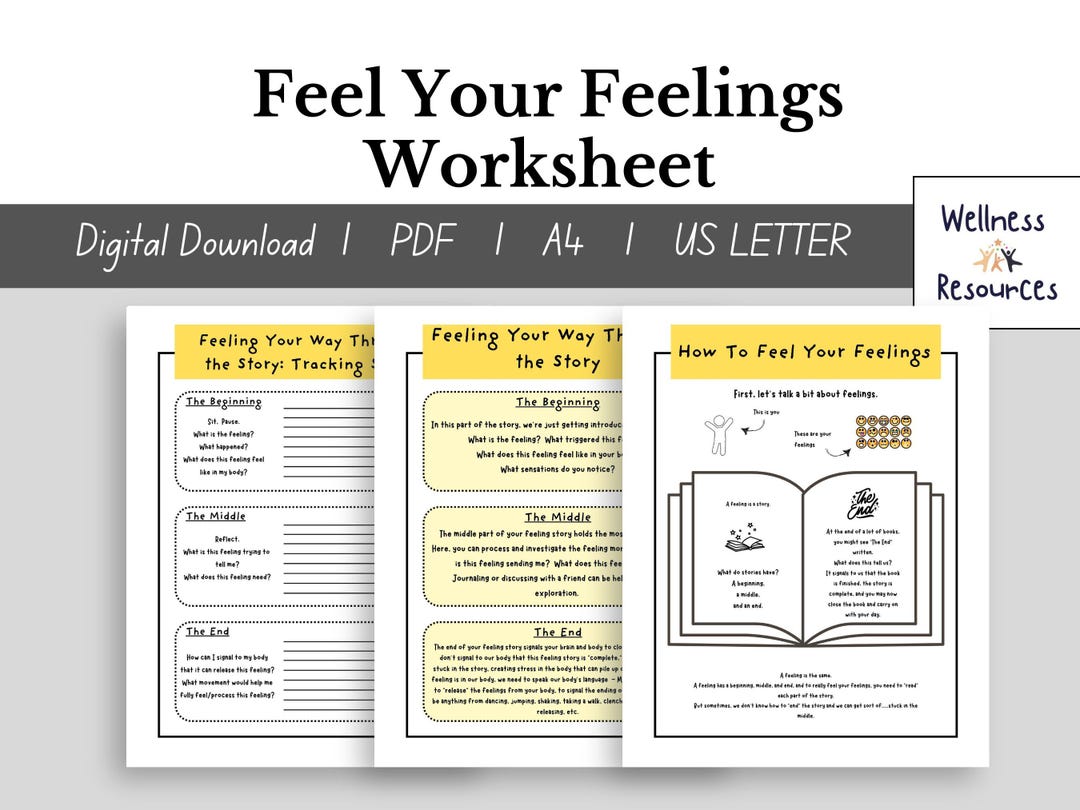 Feel Your Feelings Worksheets and Tracker - Etsy
