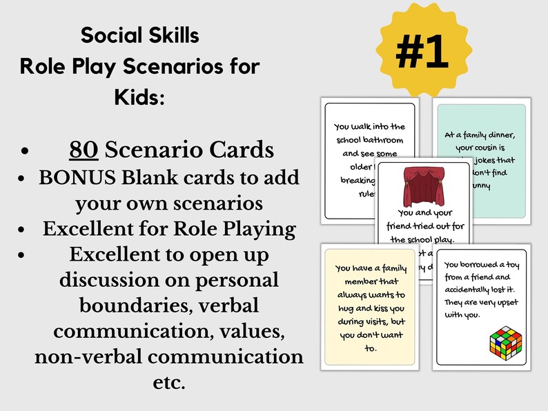 Social Skills MEGA BUNDLE Role Playing Flashcards Games Discussion ...