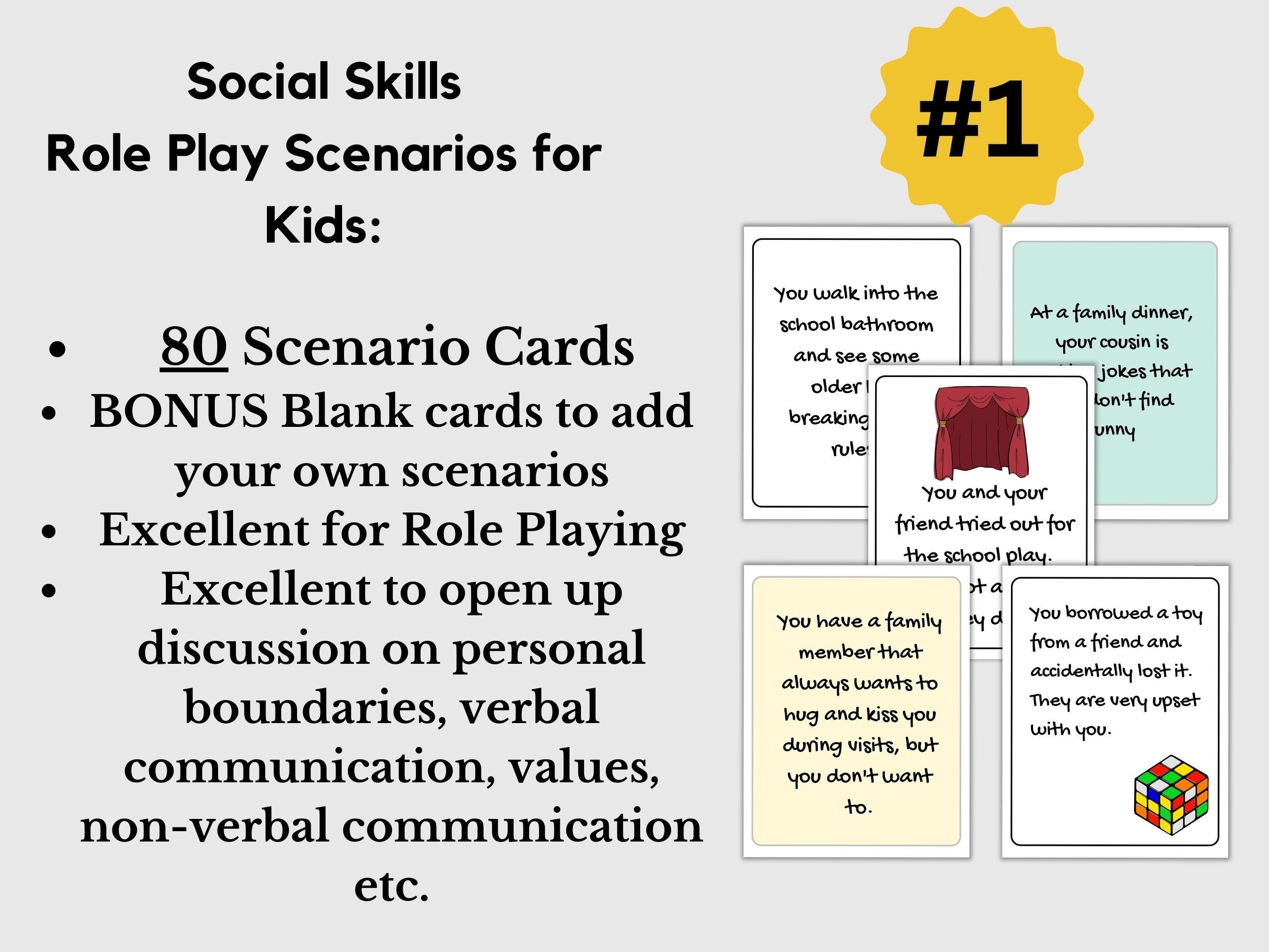 Social Skills MEGA BUNDLE Role Playing Flashcards Games Discussion ...