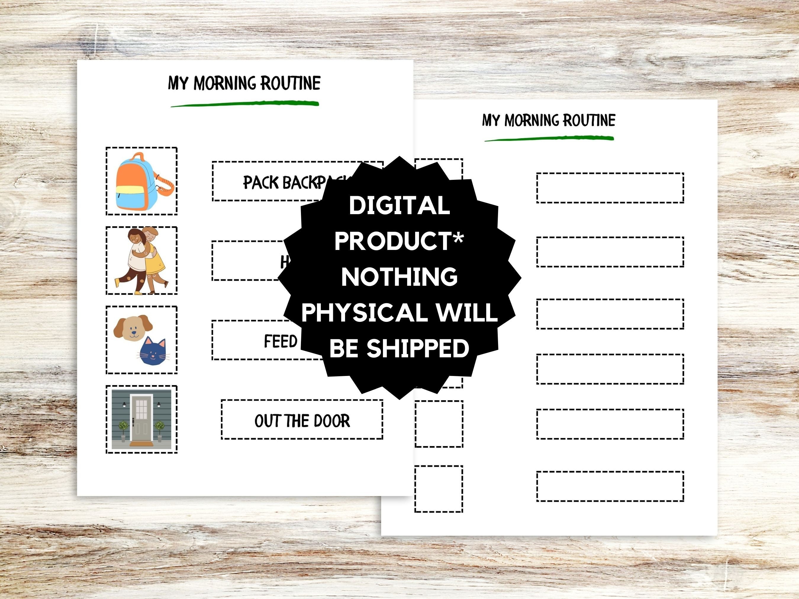 Morning Routine Worksheet for Kids - Etsy