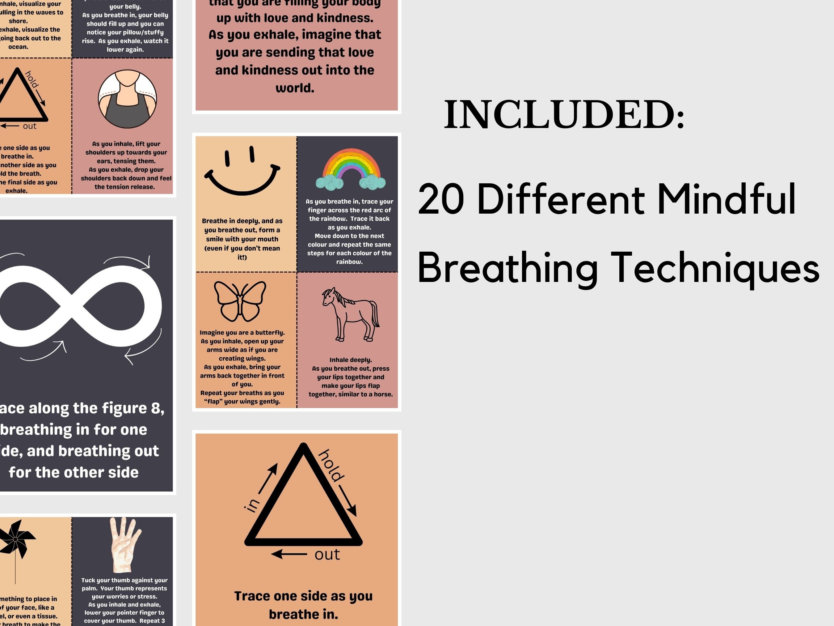 Mindful Breathing Exercise Cards: Calm Techniques (digital Download) - Etsy