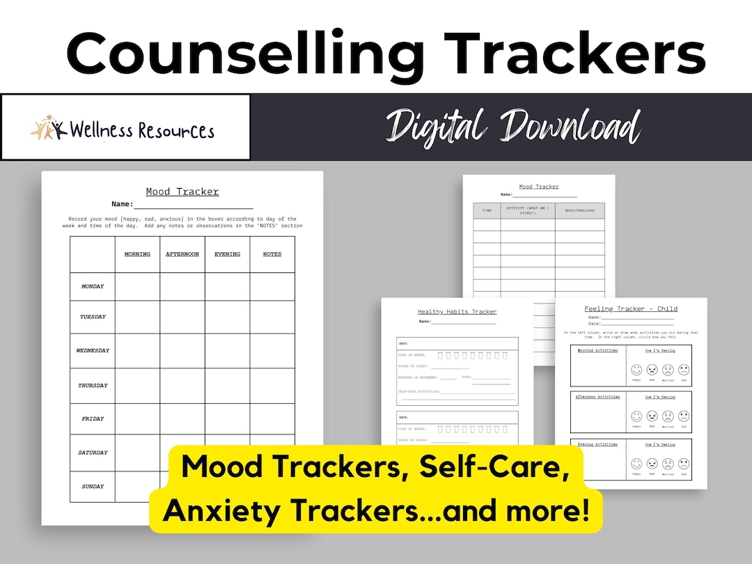 Counselling Tracking Sheets, Mood Thought Goal-setting Trackers - Etsy
