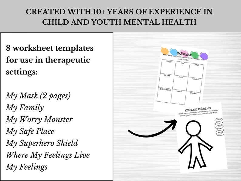 Child Therapy Worksheet Templates Counselling Resources - Etsy