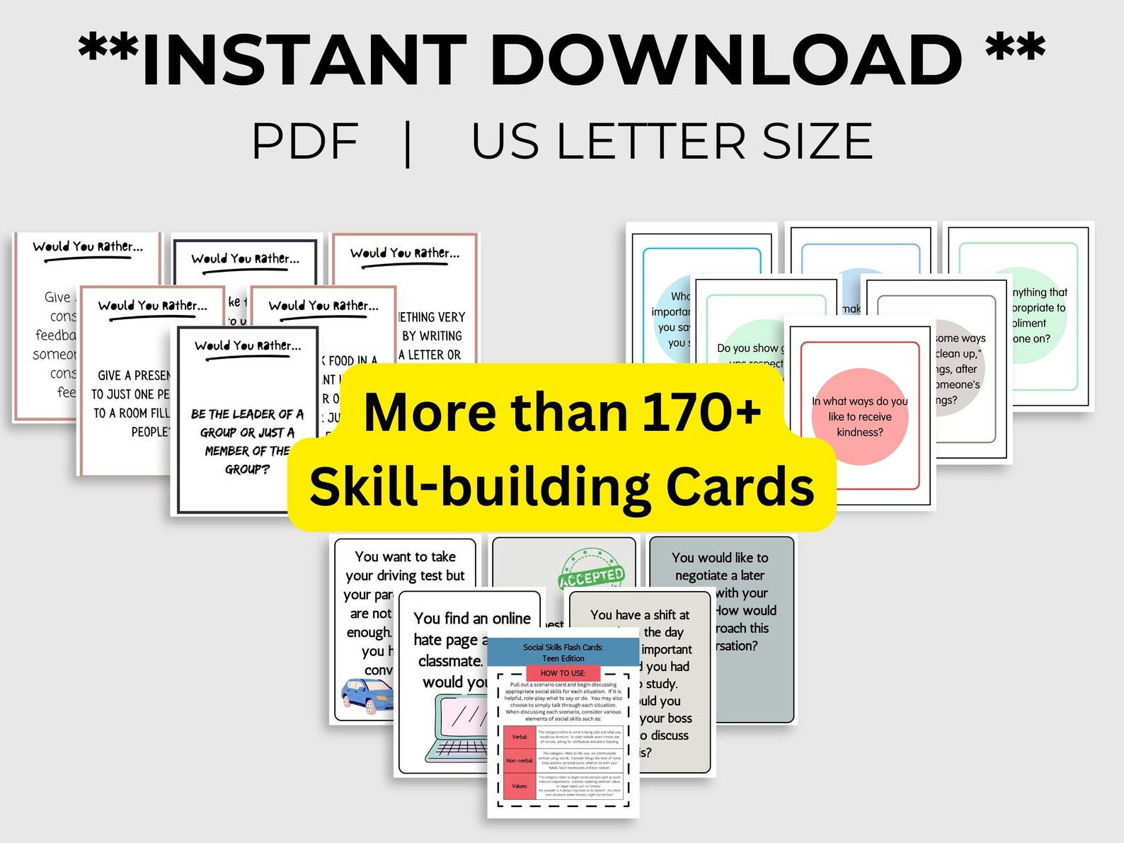 Social Skills Bundle for Teens, Role-playing, Discussion Questions ...