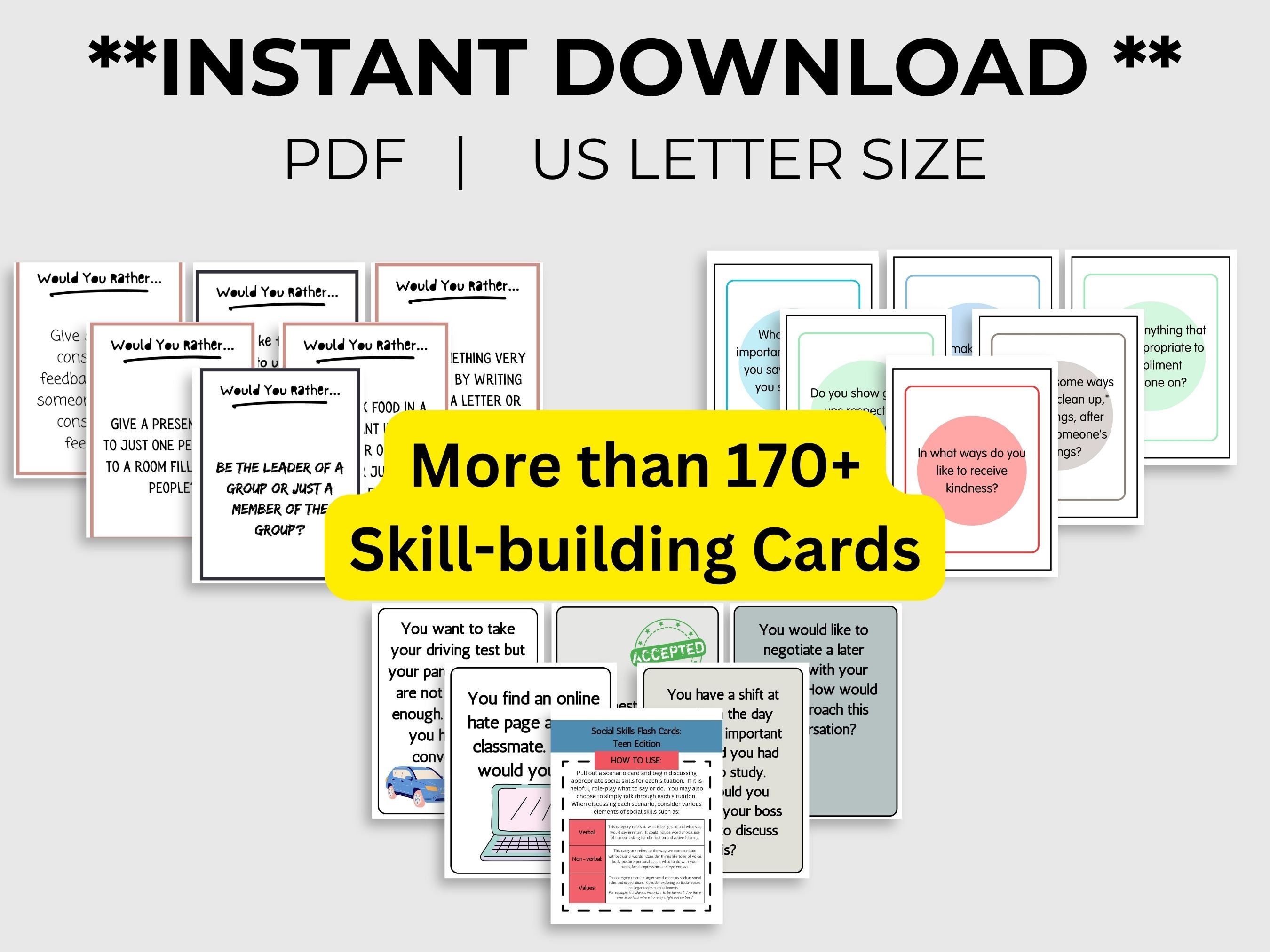 Social Skills Bundle for Teens, Role-playing, Discussion Questions ...