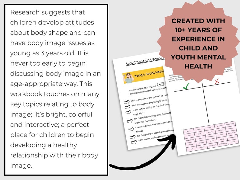 Body Image Workbook for Kids, Body Positivity Neutrality Worksheets - Etsy