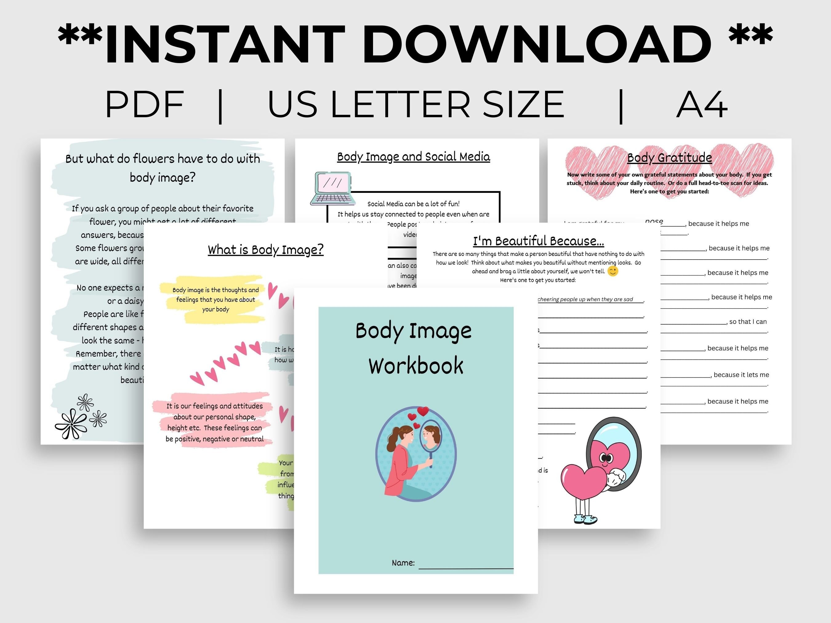 Body Image Workbook for Kids, Body Positivity Neutrality Worksheets - Etsy