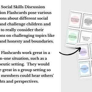 Social Skills Discussion Questions, Printable Flashcards for Kids and ...