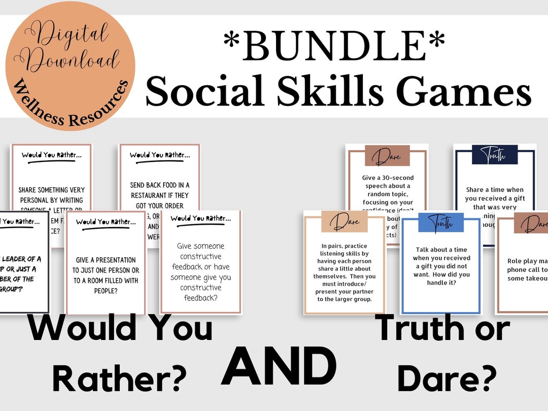 Social Skills Games BUNDLE Would You Rather and Truth or Dare - Etsy