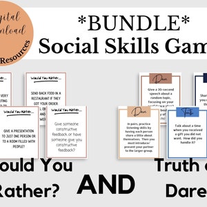 Social Skills Games BUNDLE Would You Rather and Truth or Dare - Etsy
