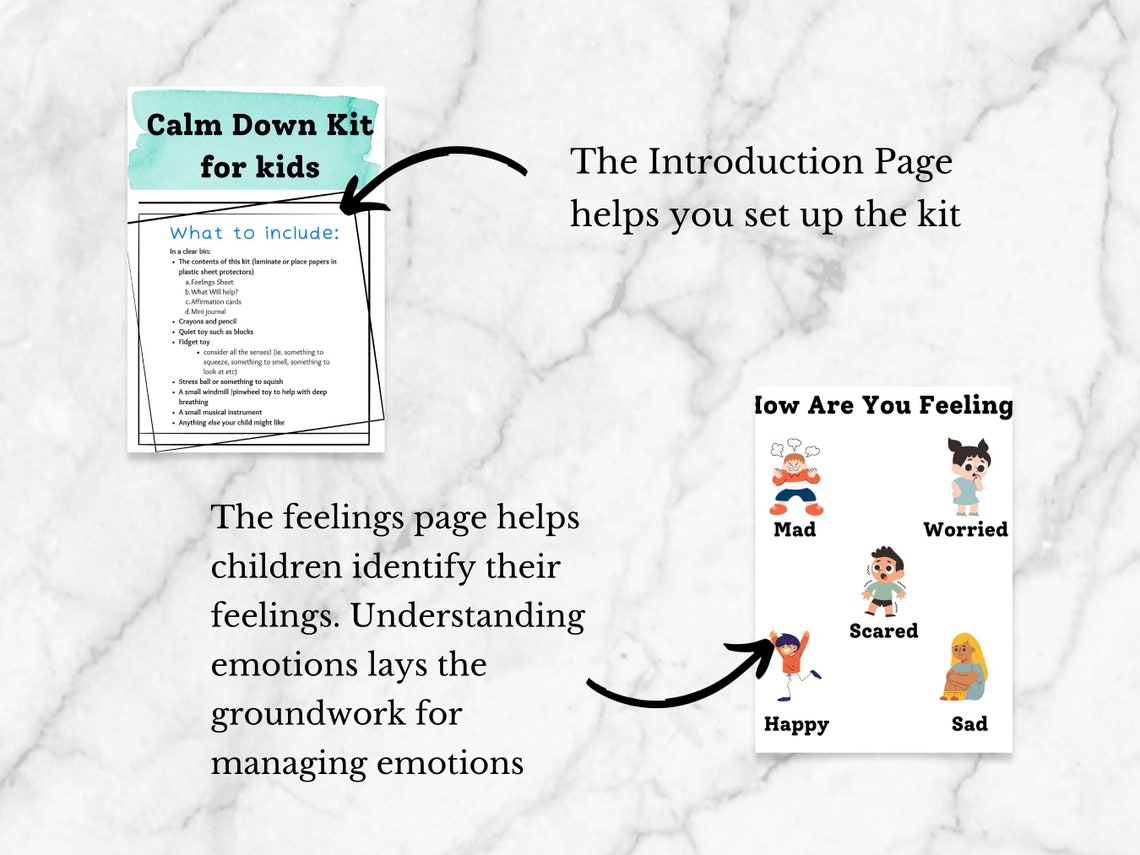 Calm Down Kit for Kids , Calming Corner Resource, Emotional Regulation ...