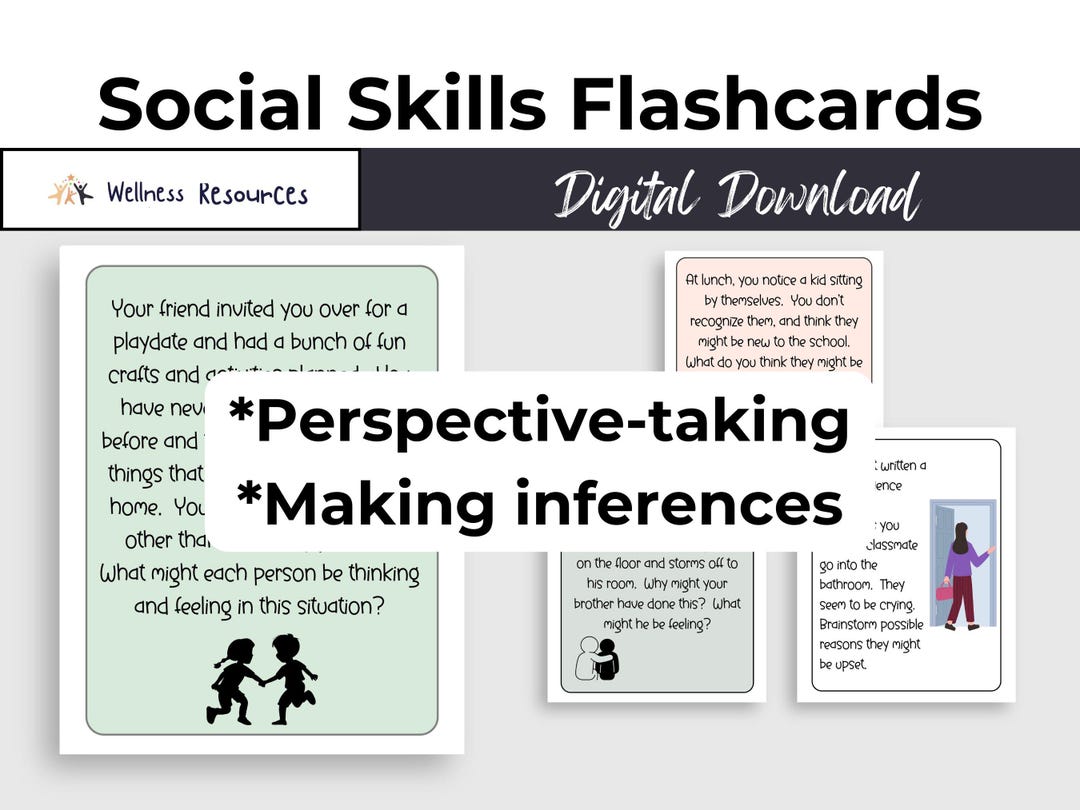 Social Skills Flashcards, Perspective Taking, Making Inferences - Etsy