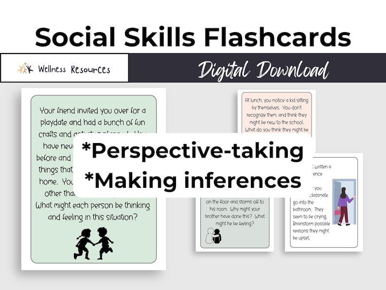 Social Skills Flashcards, Perspective Taking, Making Inferences - Etsy